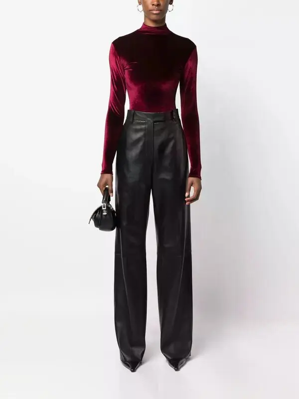 ATU BODY COUTURE High-neck Velvet Bodysuit