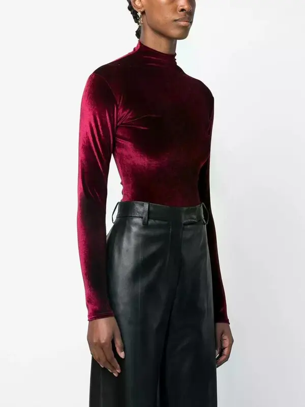 ATU BODY COUTURE High-neck Velvet Bodysuit