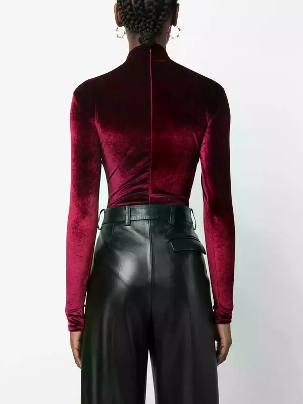 ATU BODY COUTURE High-neck Velvet Bodysuit