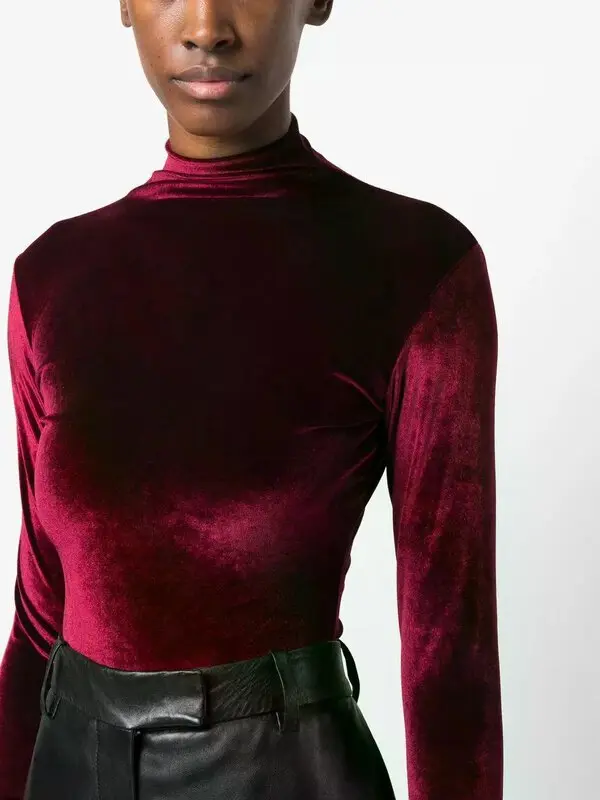 ATU BODY COUTURE High-neck Velvet Bodysuit
