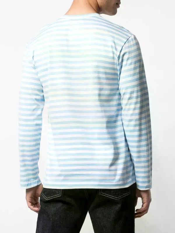 Play Comme Des Garcon Striped Logo T-shirt