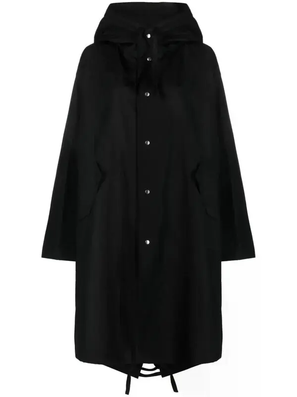 JIL SANDER Logo-print Cotton Coat - Black