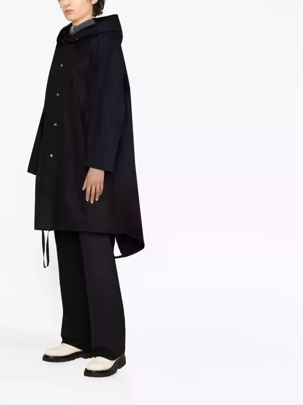 JIL SANDER Logo-print Cotton Coat - Black