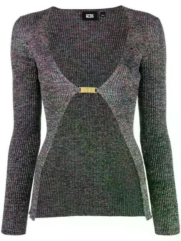 Gcds Glittered V-neck Cardigan