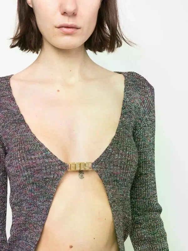Gcds Glittered V-neck Cardigan