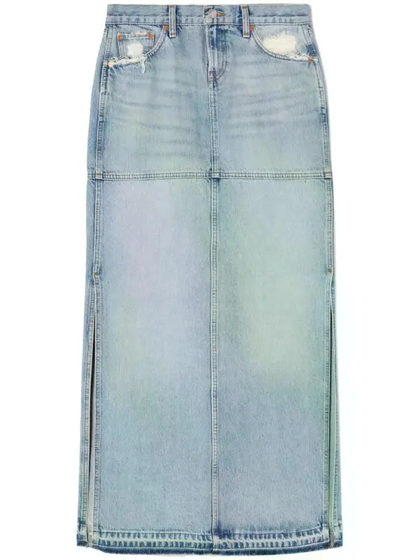RE/DONE Side-slit Denim Maxi Skirt
