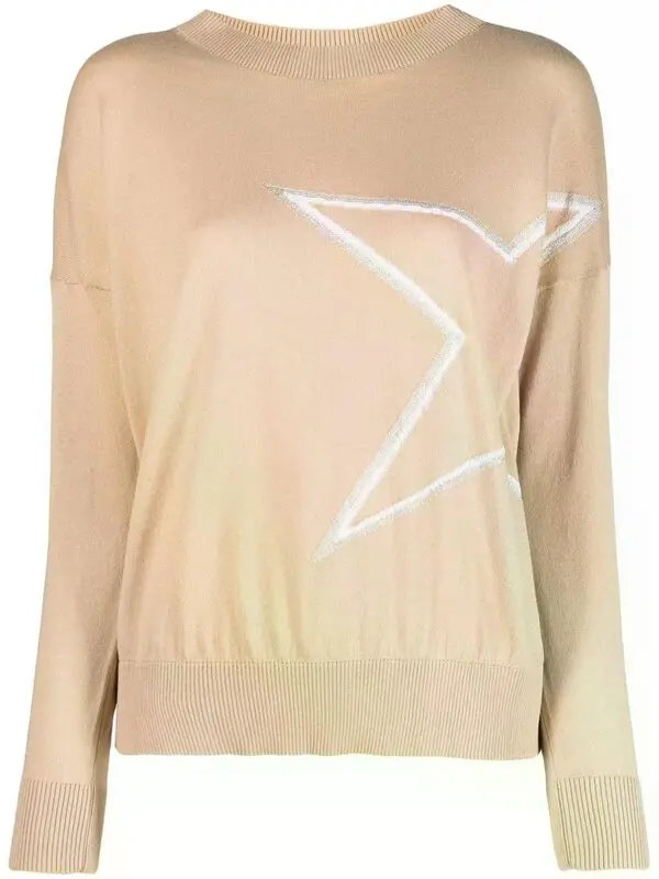 Lorena Antoniazzi Star-appliqué Boat-neck Jumper - Brown