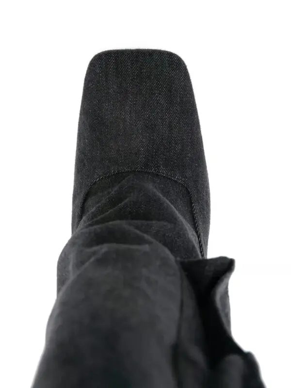Attico Sienna 105mm Denim Boots - Grey