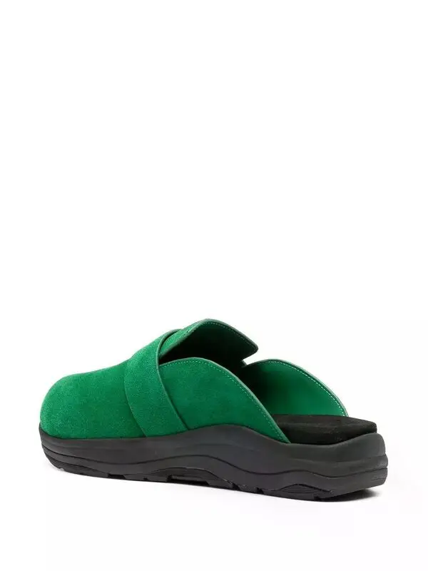 Suicoke Suede Leather Slippers - Green