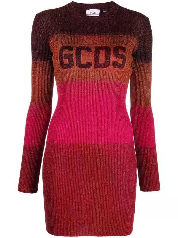 Gcds Wide-stripe-pattern Mini Dress