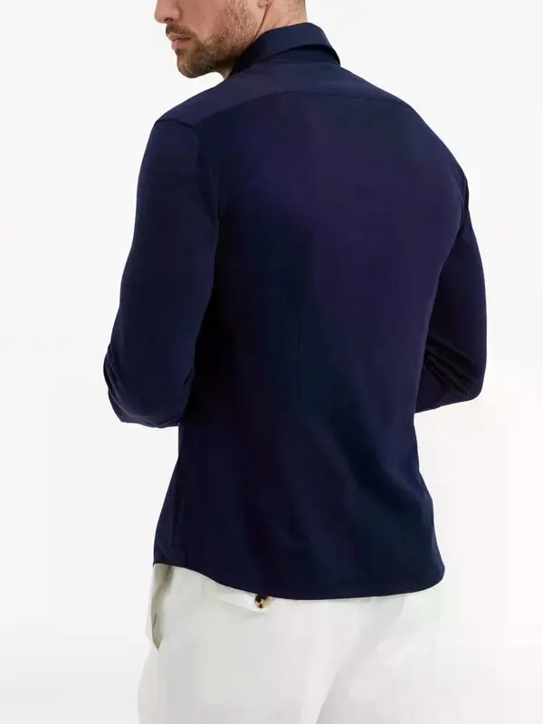 Brunello Cucinelli Spread-collar Cotton Shirt - Blue