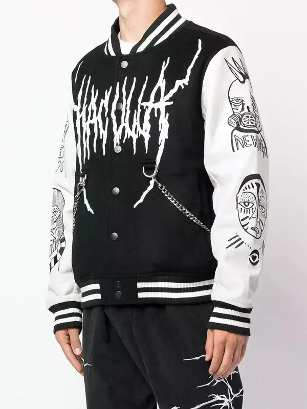 HACULLA. Leather-sleeve Varsity Jacket