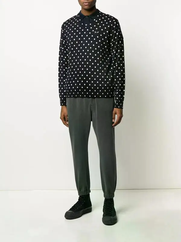 Comme Des Garçons Polka-dot V-neck Sweater