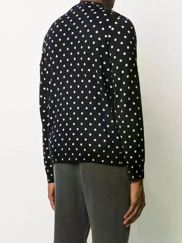 Comme Des Garçons Polka-dot V-neck Sweater