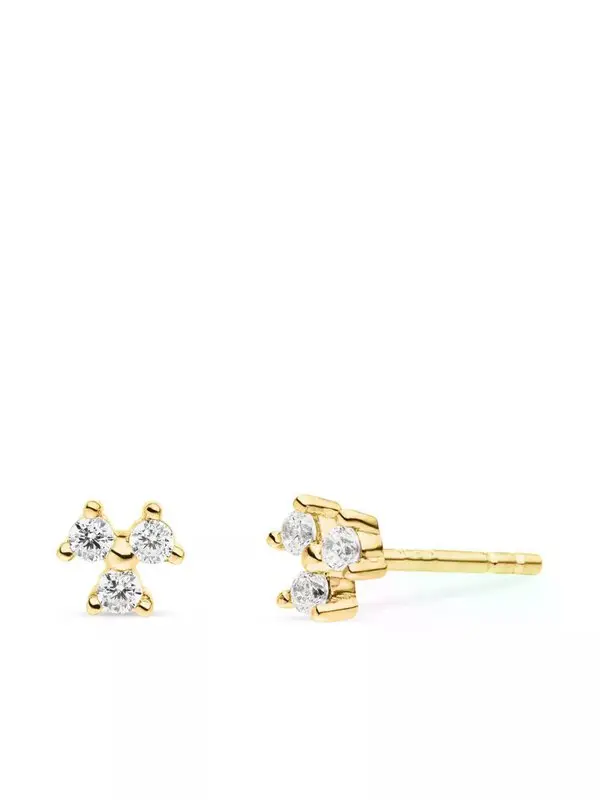 VEYNOU 14kt Yellow Fleur Diamond Stud Earrings