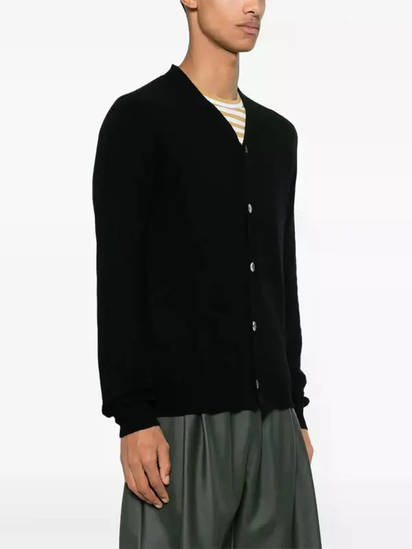 Play Comme Des Garcon X The Artist Invader Wool Cardigan - Black