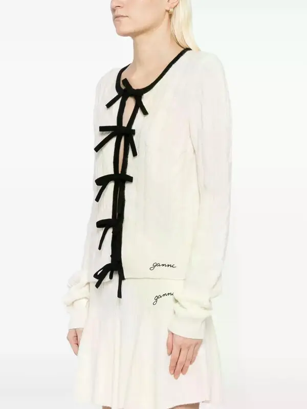 GANNI Lace-up Fastening Cardigan