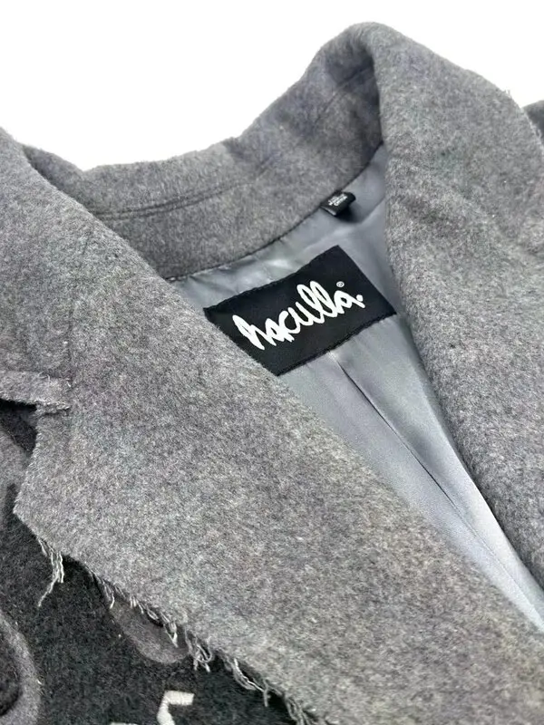 HACULLA. Single-breasted Wool Coat With Graphic Print
