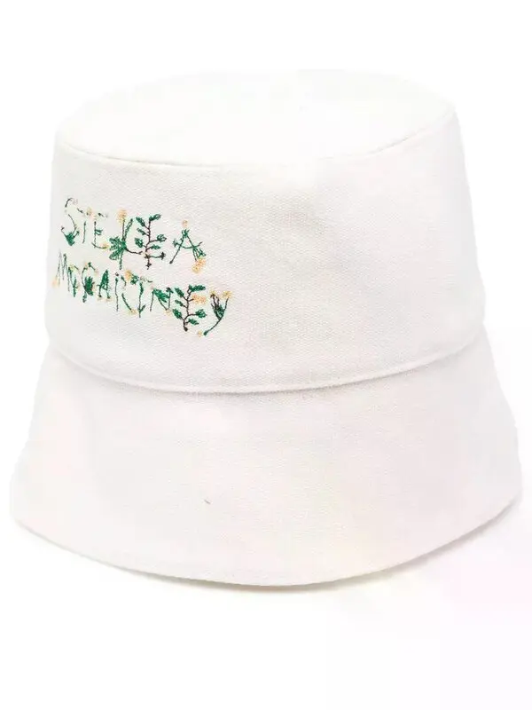 Stella McCartney Embroidered Logo Bucket Hat - White