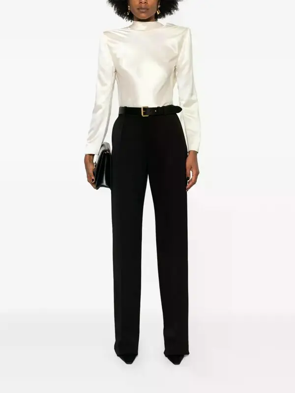 Saint Laurent Cowl-back Silk Blouse - White