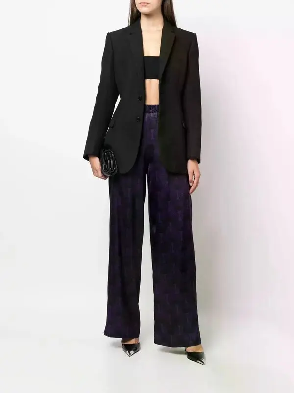 Ozwald Boateng Geometric-print Silk Trousers