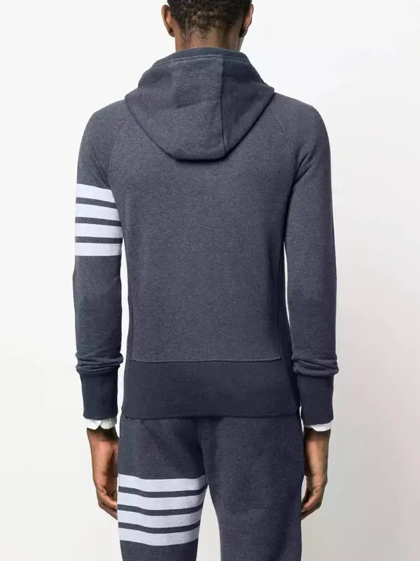Thom Browne Signature 4-bar Stripe Hoodie - Grey