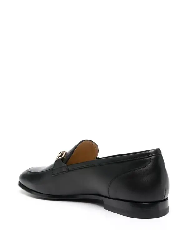 SCAROSSO Calf Leather Loafers With Gold-tone Buckle Detail