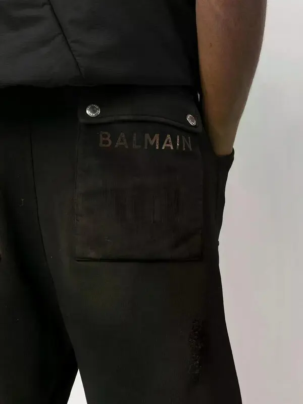Balmain Ripped Cotton Shorts
