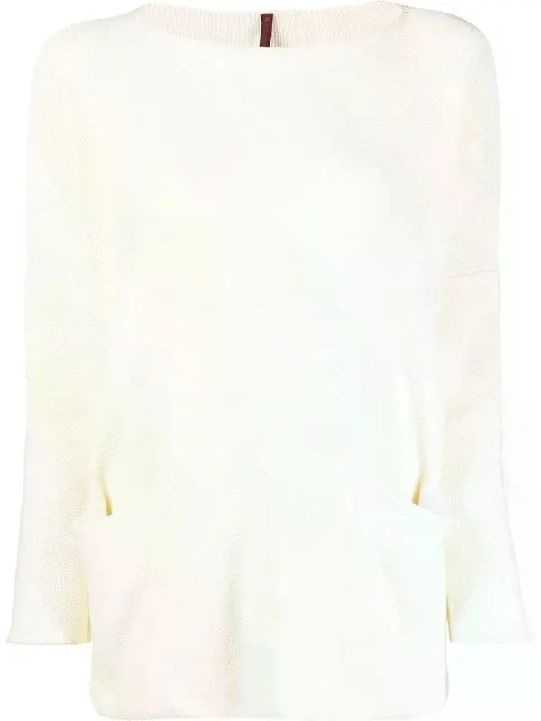 DANIELA GREGIS Open Pocket Boat Neck Jumper - Neutrals