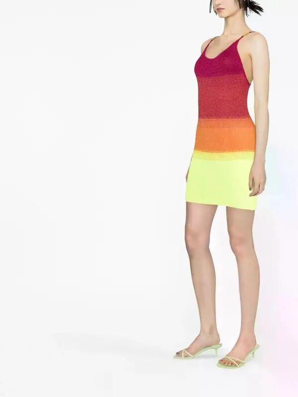 Gcds Sleeveless Metallic Stripe Dress