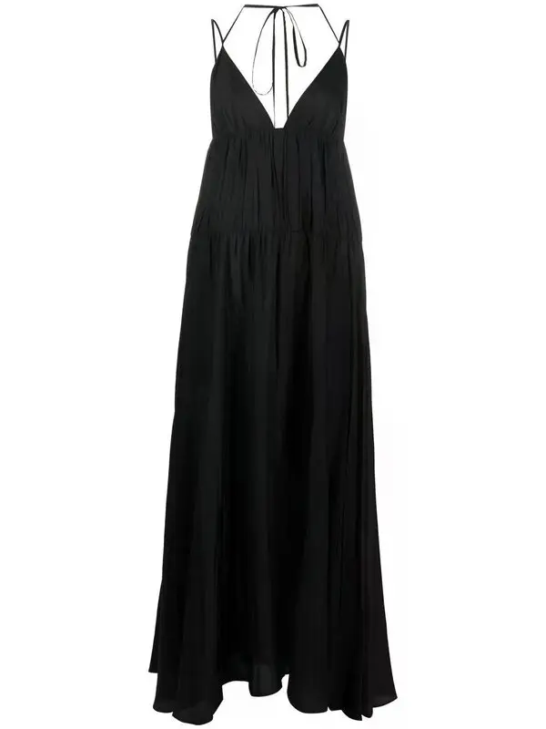 JOSEPH Silk Halterneck Long Dress - Black