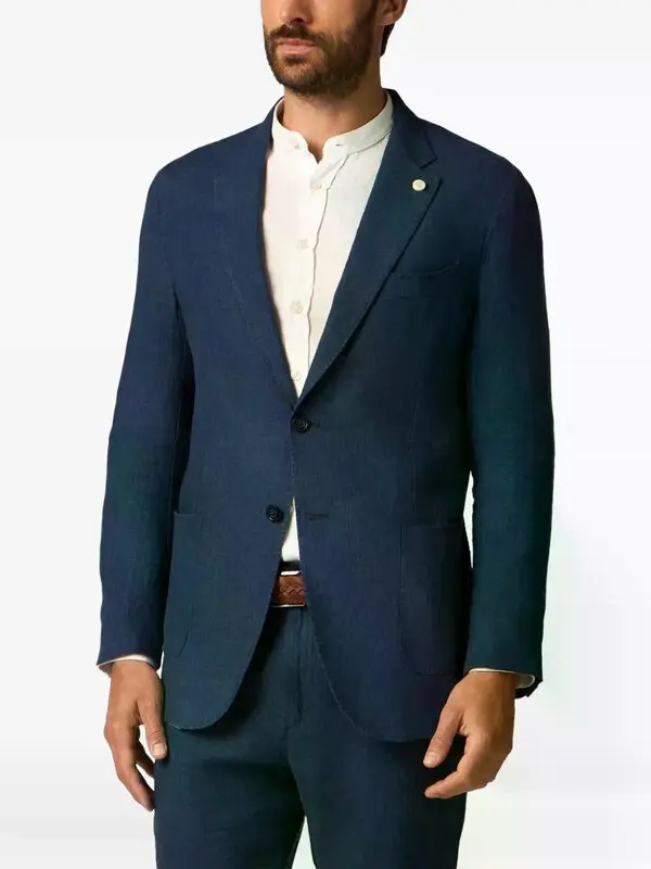 Brooks Brothers Linen Blazer - Blue