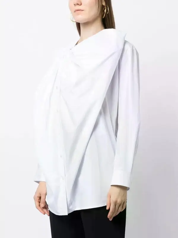 JNBY Oversized Bow Detail Cotton Shirt - White