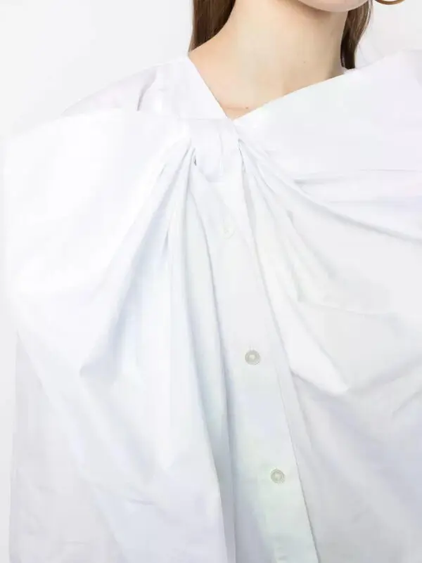 JNBY Oversized Bow Detail Cotton Shirt - White