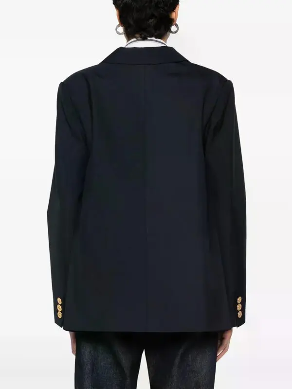 Sacai Logo-embroidered Double-breasted Blazer