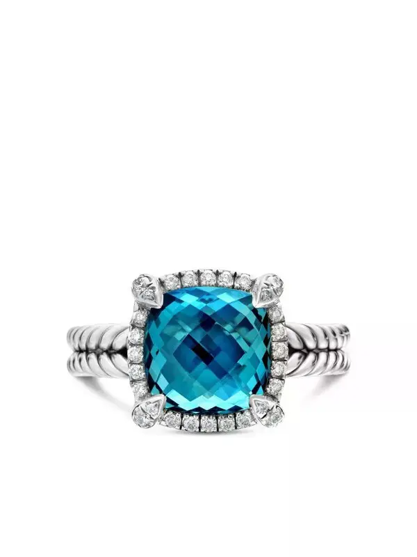David Yurman Sterling Chatelaine Pavé Topaz And Diamond Ring