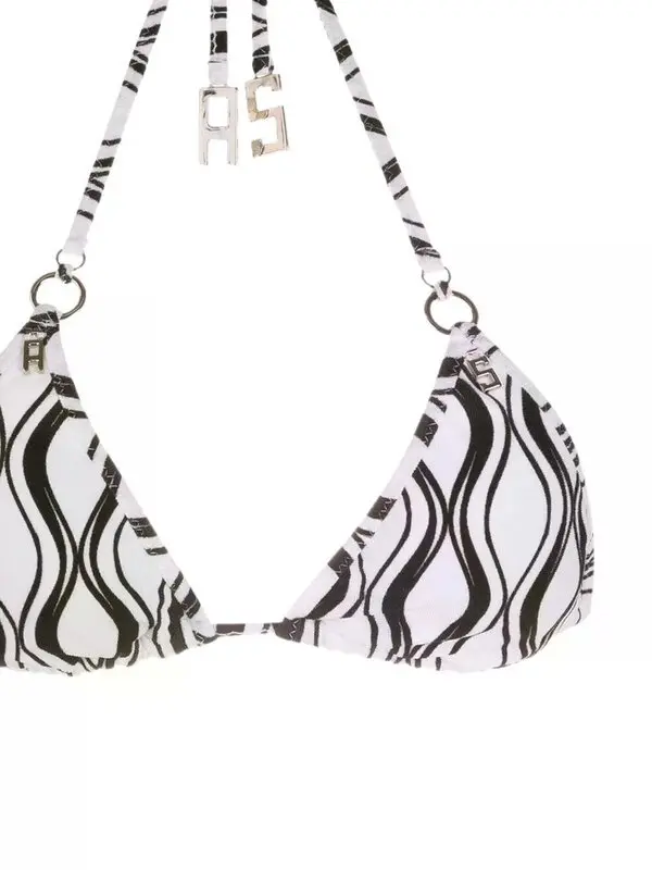 AMIR SLAMA Wave-print Triangle Bikini Set