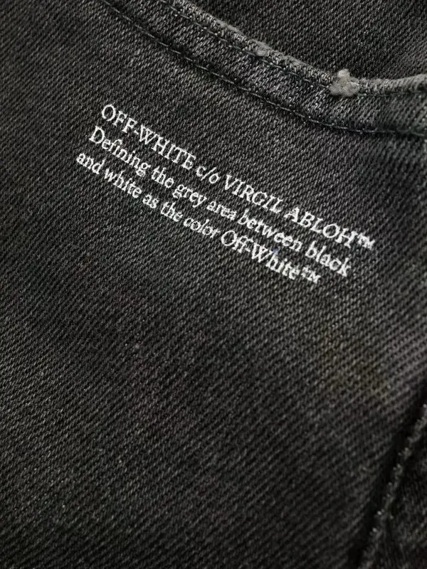 Off-White Slogan-print Cropped Skinny Jeans