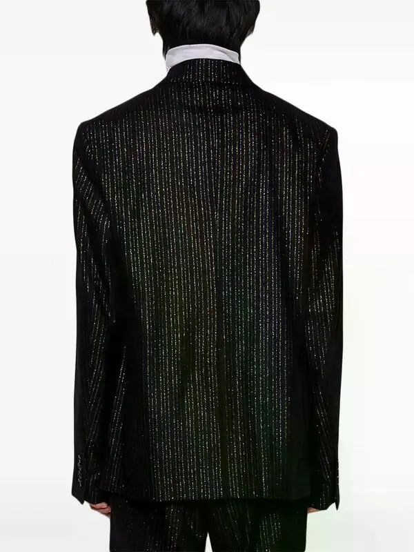 Amiri Metallic-stripe Double-breasted Blazer