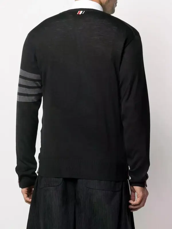 Thom Browne Fine Merino Wool 4-bar Crewneck Pullover