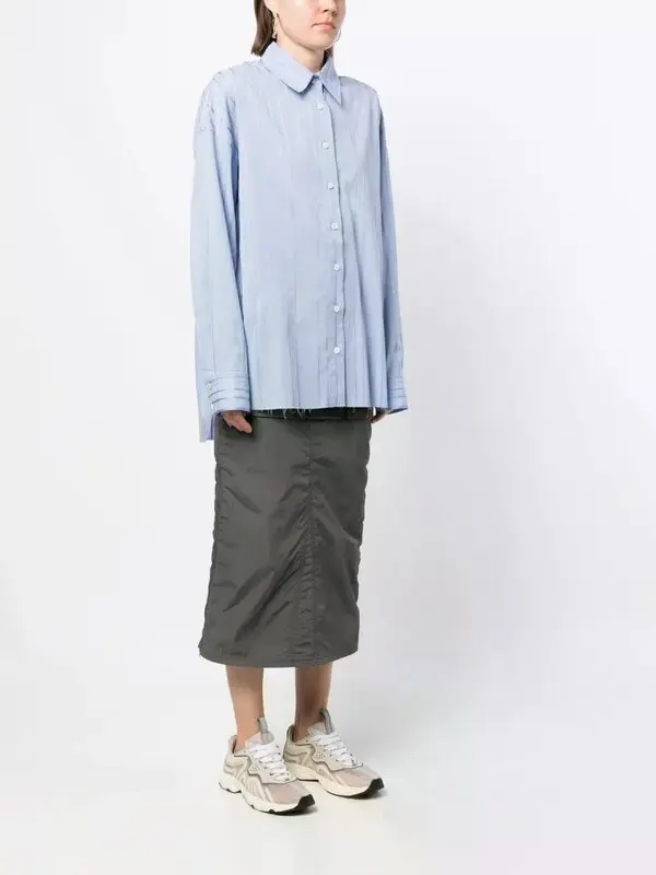 Goen.j Metallic-thread Striped Shirt