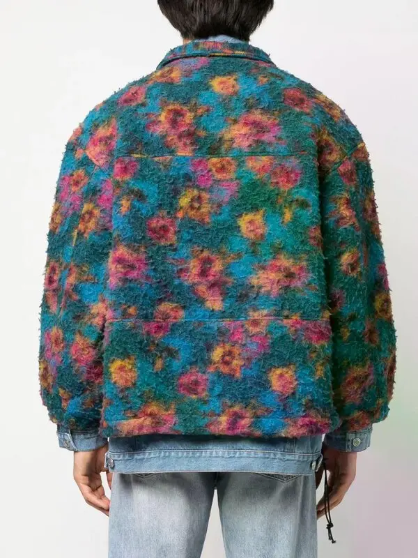 EGONLAB Floral-print High-neck Bomber Jacket