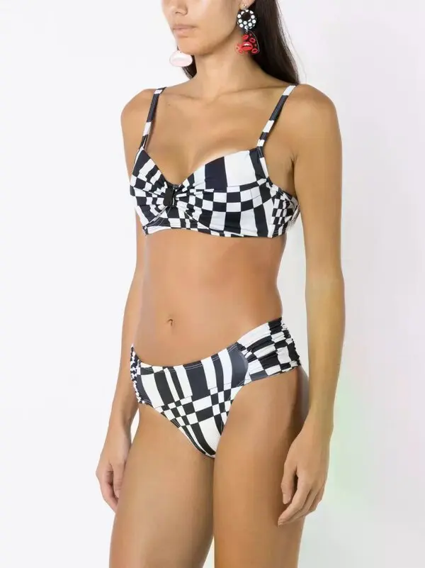 AMIR SLAMA Geometric-print Two-piece Bikini Set