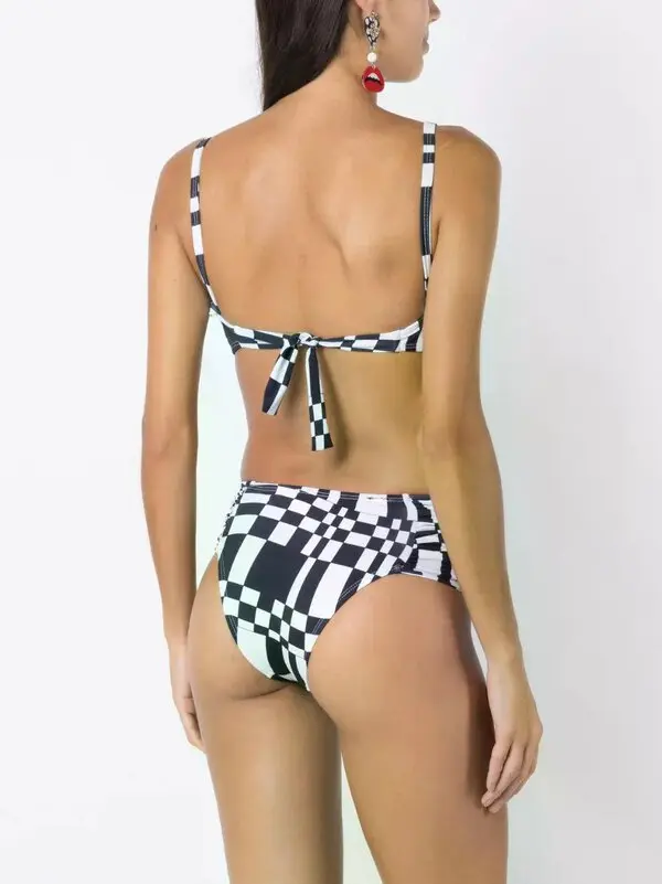 AMIR SLAMA Geometric-print Two-piece Bikini Set