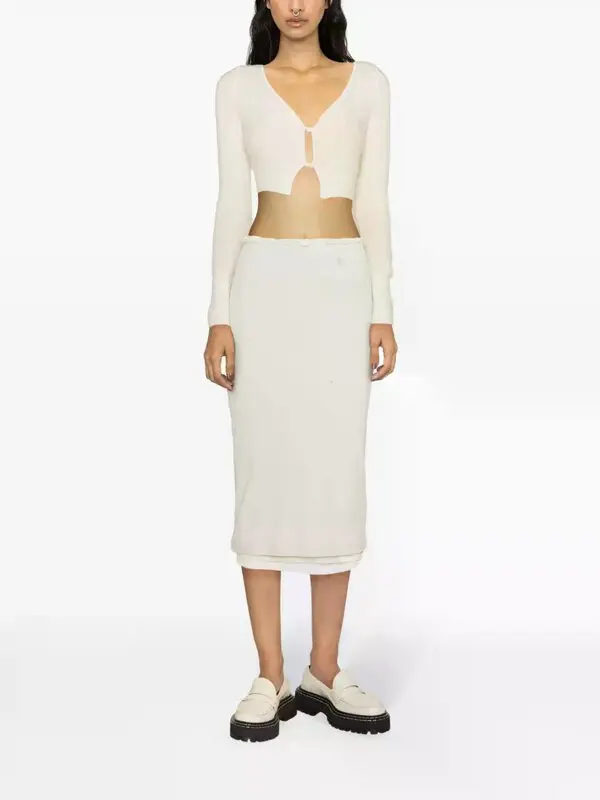 JIL SANDER Layered Cotton Midi Skirt