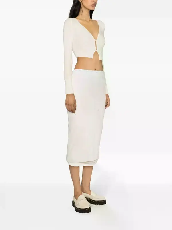 JIL SANDER Layered Cotton Midi Skirt