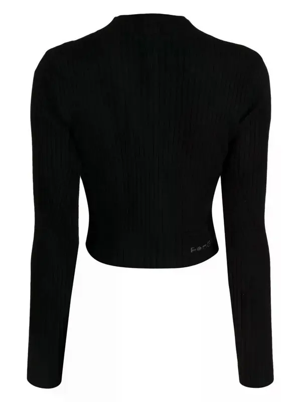 FENG CHEN WANG Asymmetric Ribbed-knit Jumper - Black