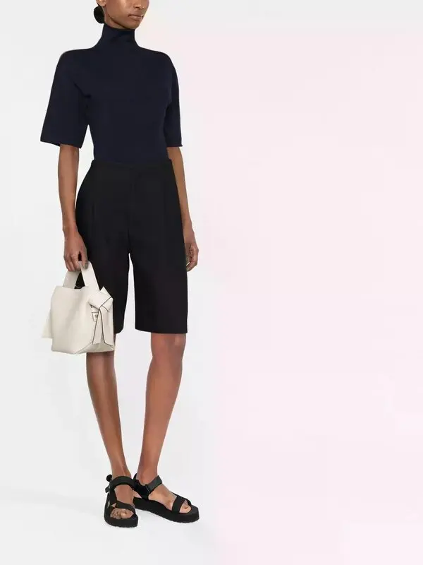 JIL SANDER Short-sleeved Roll-neck Knitted Top