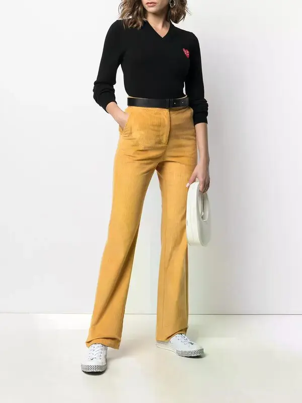 Play Comme Des Garcon V-neck Top With Embroidered Heart