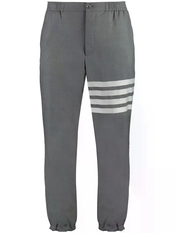 Thom Browne 4-bar Elasticated Ankles Trousers - Grey